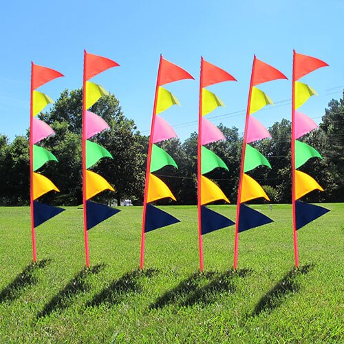 Multicolored pennants - Wiggler® | Carrot-Top Flags
