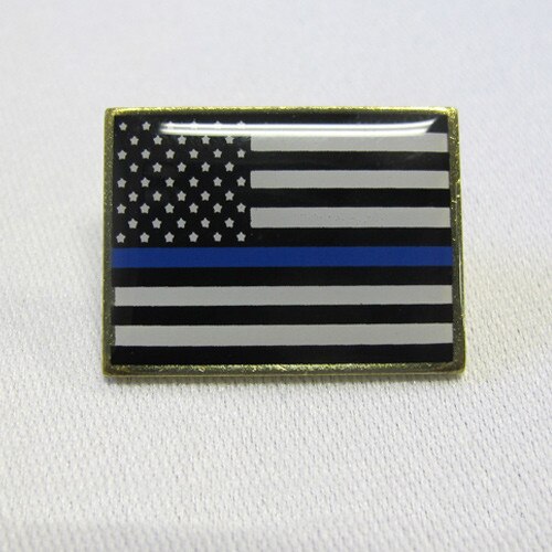 Thin Blue Line American Flag Lapel Pin
