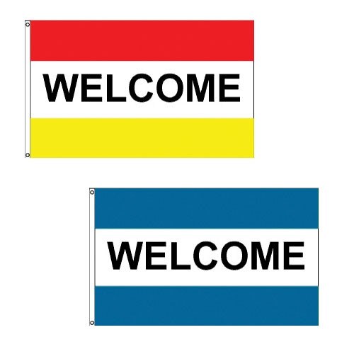Welcome Message Business Flags | Carrot-Top Flags